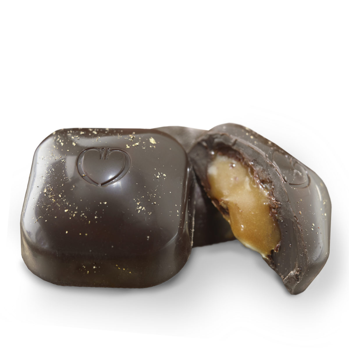 Gold Dusted Caramel Filled Dark Chocolates Gift Box - Chocolove ...