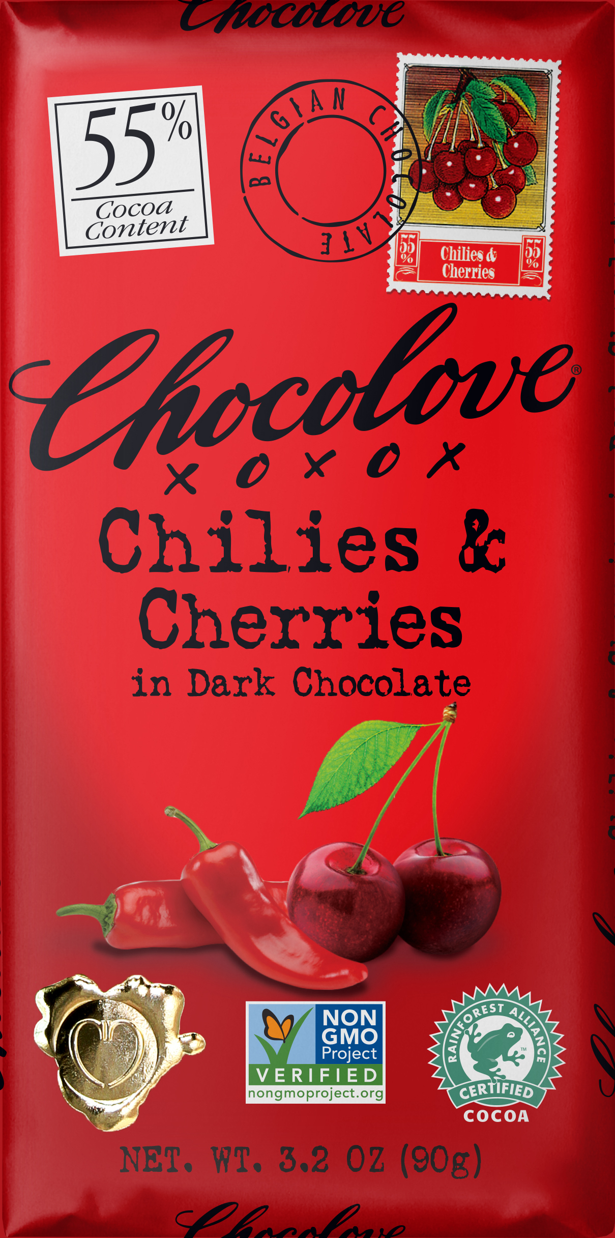Chilies & Cherries in Dark Chocolate - Chocolove - Premium Chocolate